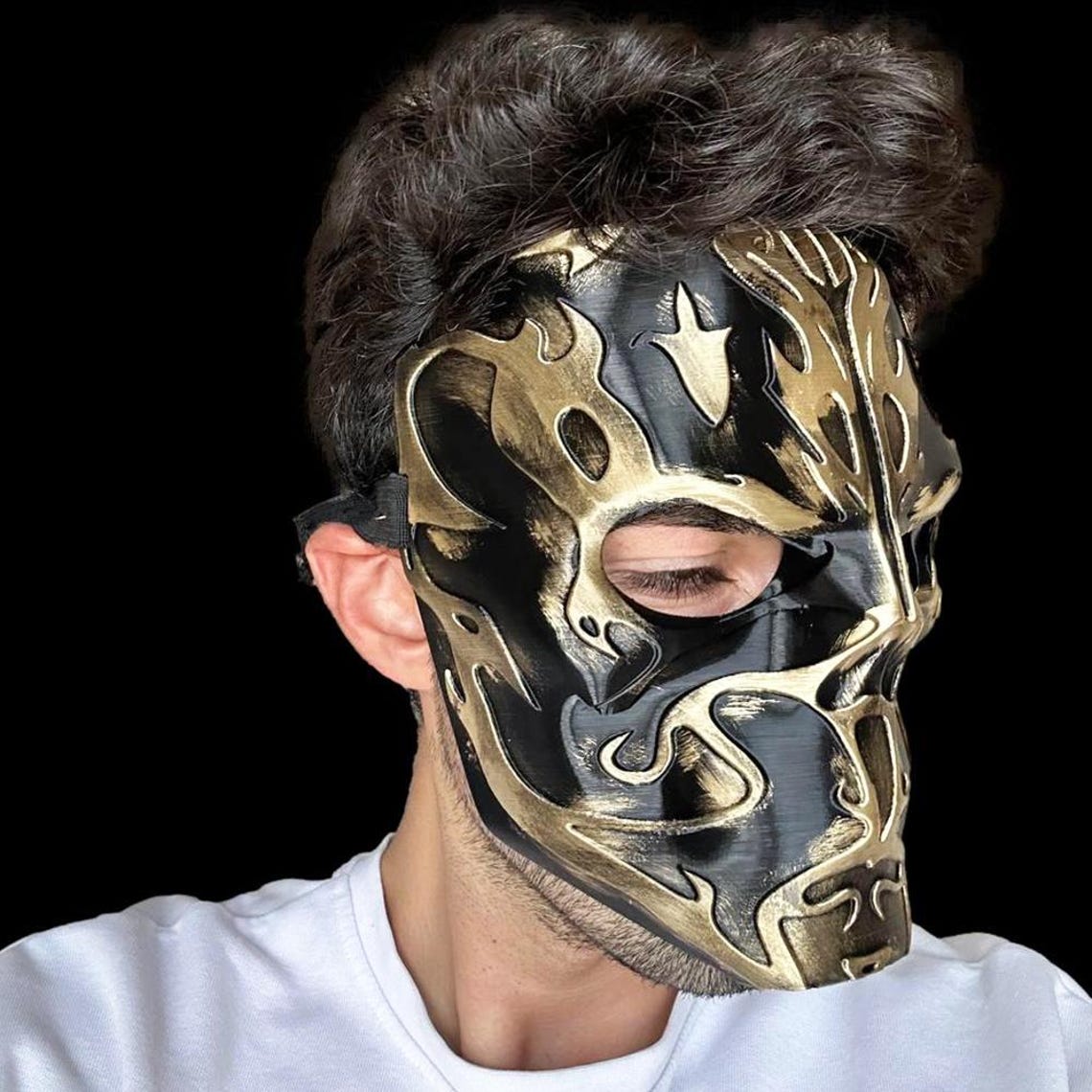 Skull Full Face Cosplay Mask Hunter Unisex Helmet Hand Painted Mask ...