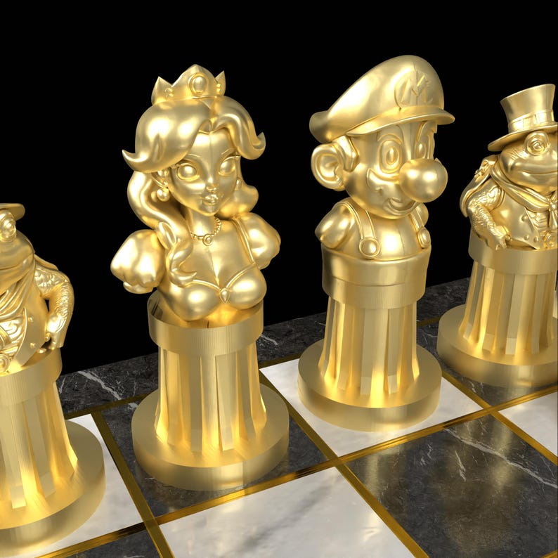 Mario Fan Art Chess Set: New Edition Personalized Handmade Board Game ...