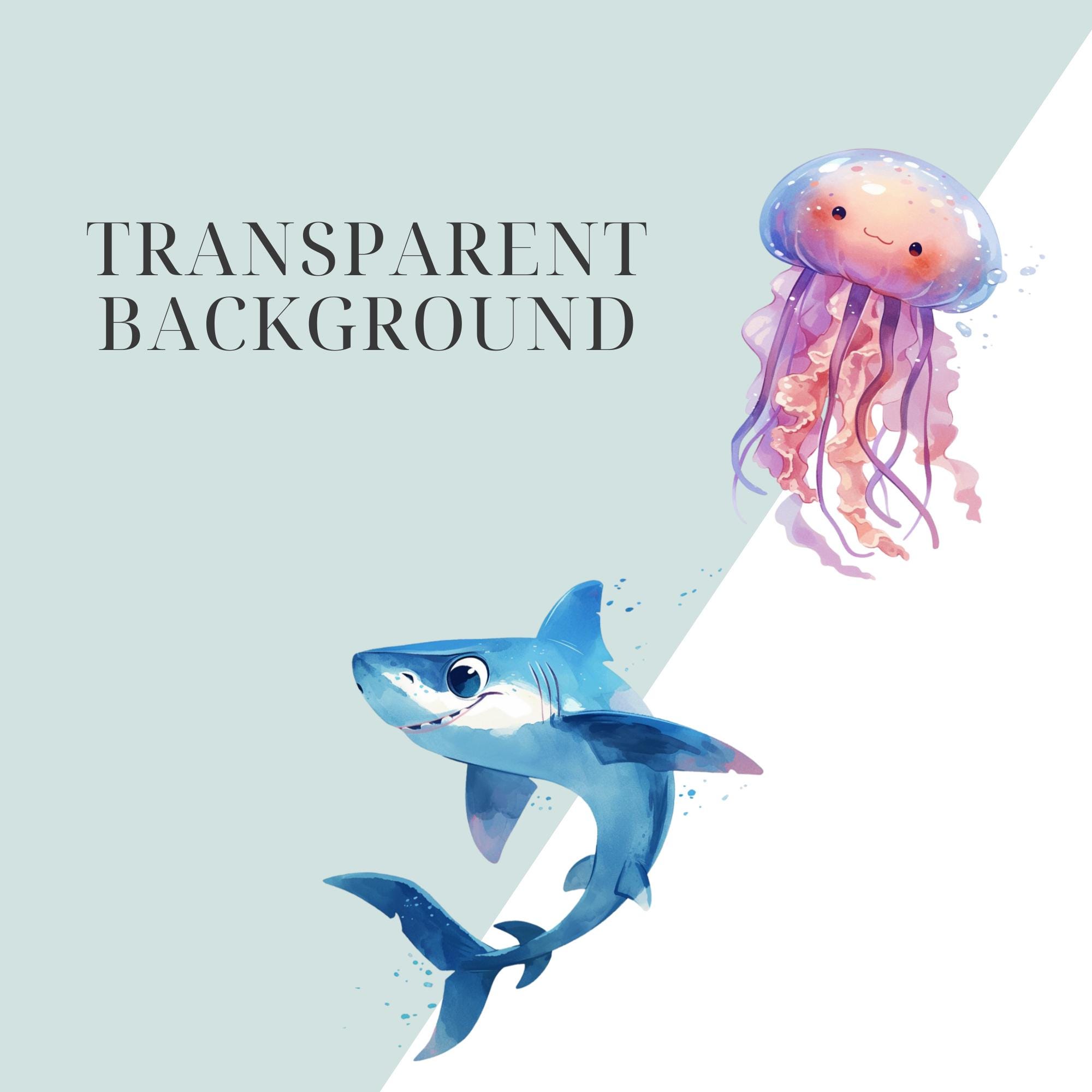 Watercolor Ocean Animal Clipart | Png Transparent Background ...