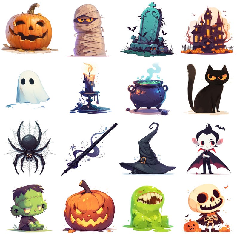 Cute Halloween Clipart | Png Transparent Background | Commercial Use ...