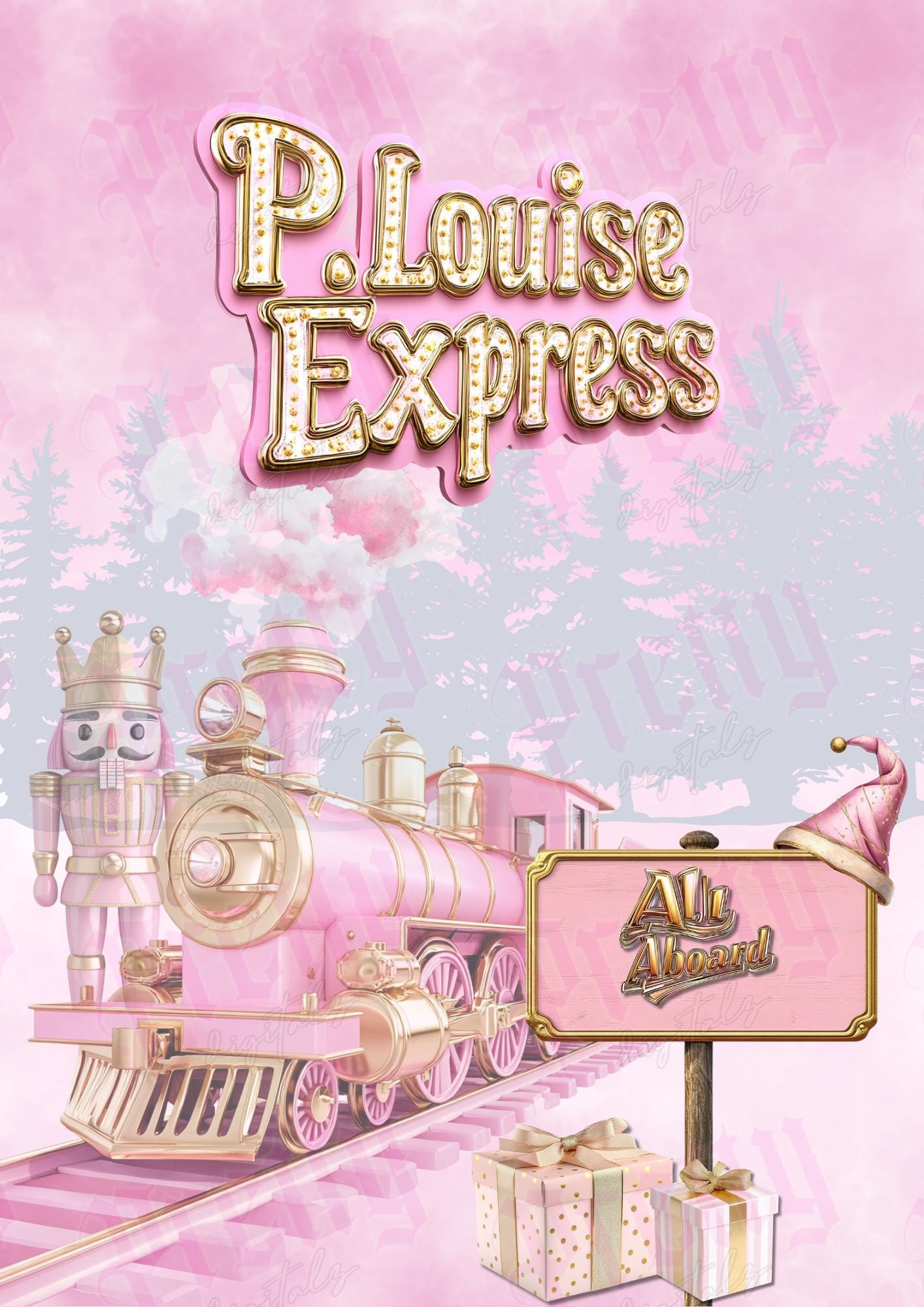 29-piece P. Louise Inspired Digital Elements Pack | Pink & Gold ...