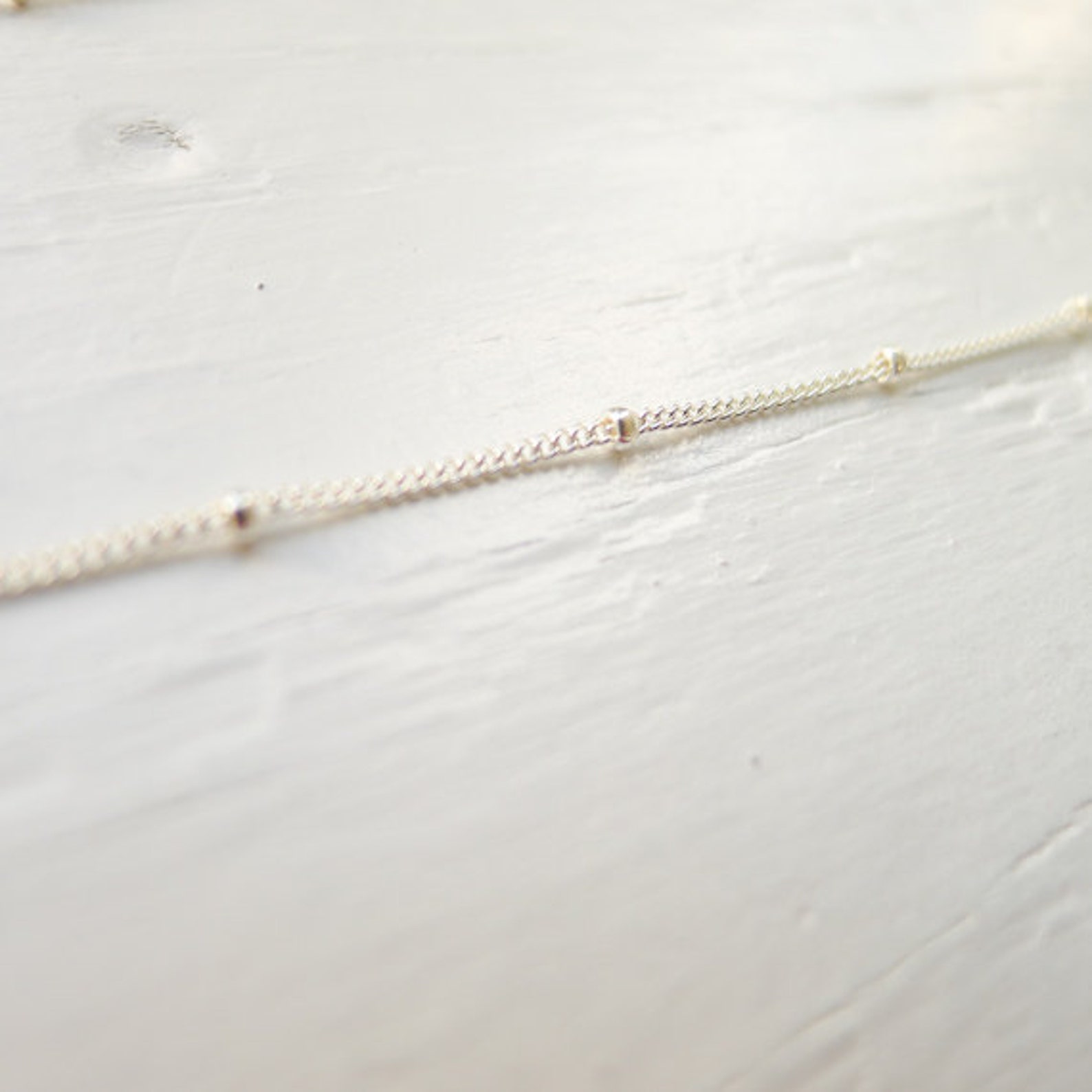Sterling Silver Anklet Beaded Wish Chain Adjustable Size 9 to 10 Inches ...