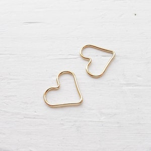 Gold Wire Heart Charm Link Gold Filled Open Heart Pendant (LHGF540) - Etsy