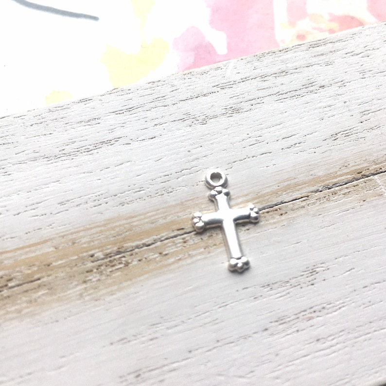 Tiny Silver Cross Charms Fancy Small Sterling Crosses Pendants for ...