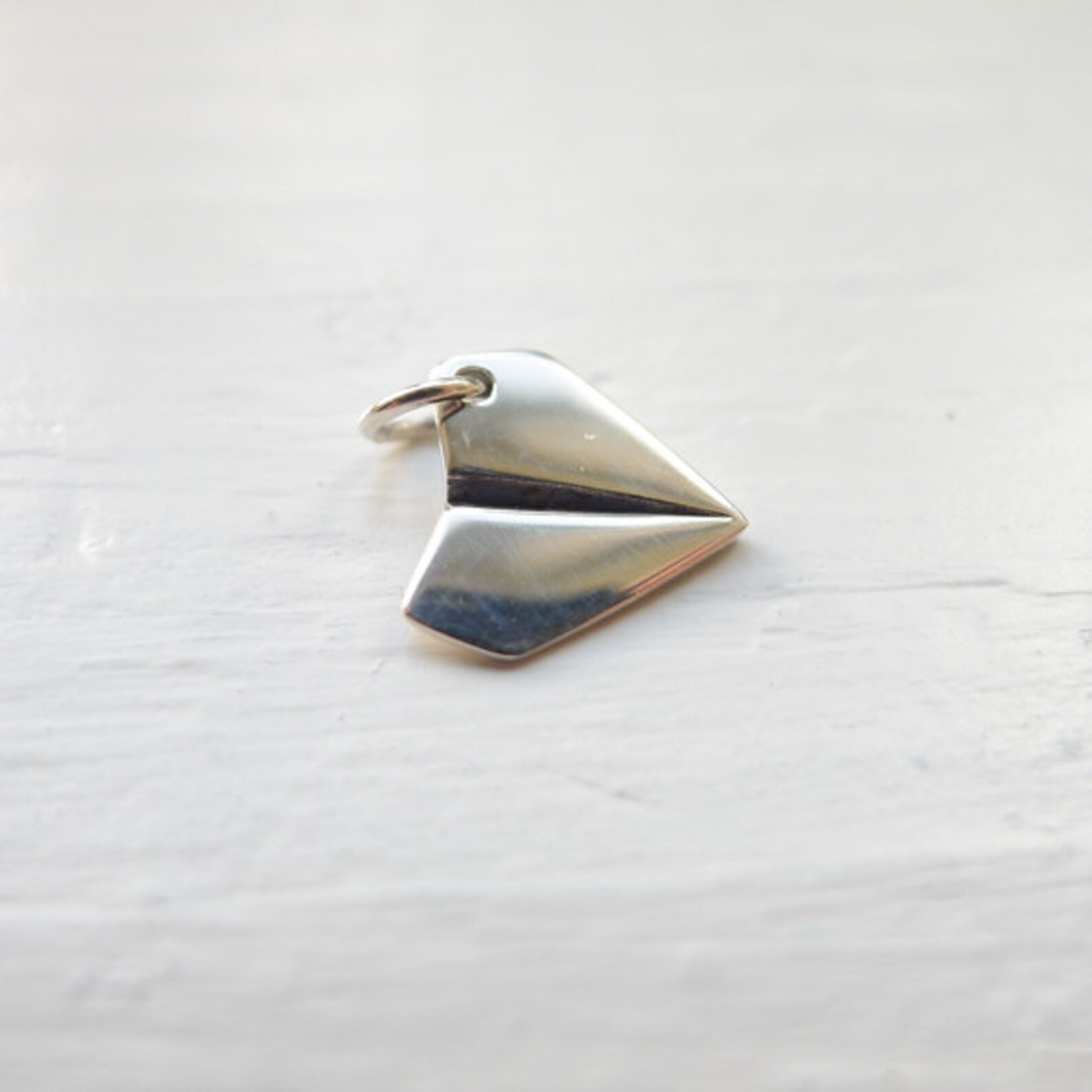 Paper Airplane Charm in Sterling Silver Plane Pendant - Etsy