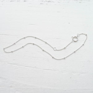 Sterling Silver Anklet Beaded Wish Chain Adjustable Size 9 to 10 Inches ...