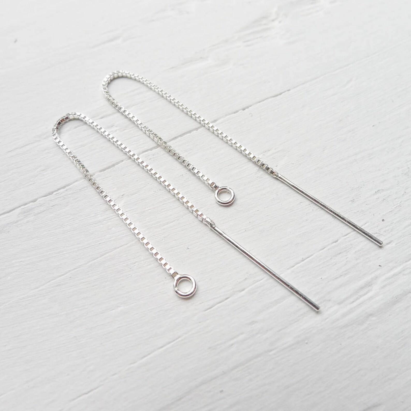 Sterling Silver Thread Earrings Threader Earwires Earring Findings Ear ...