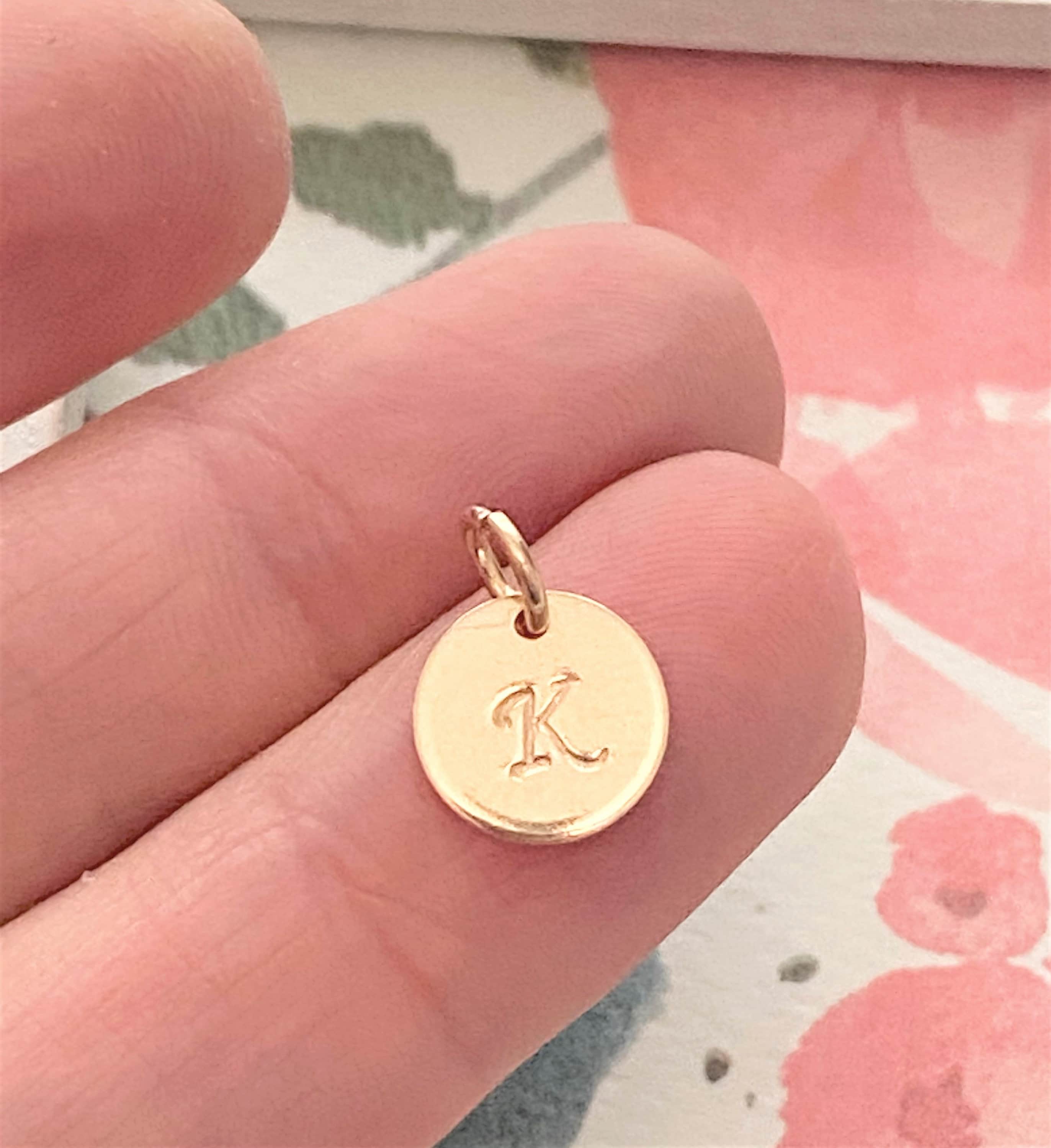 Cursive Initial Charm Tiny Letter Coin for Personalized - Etsy