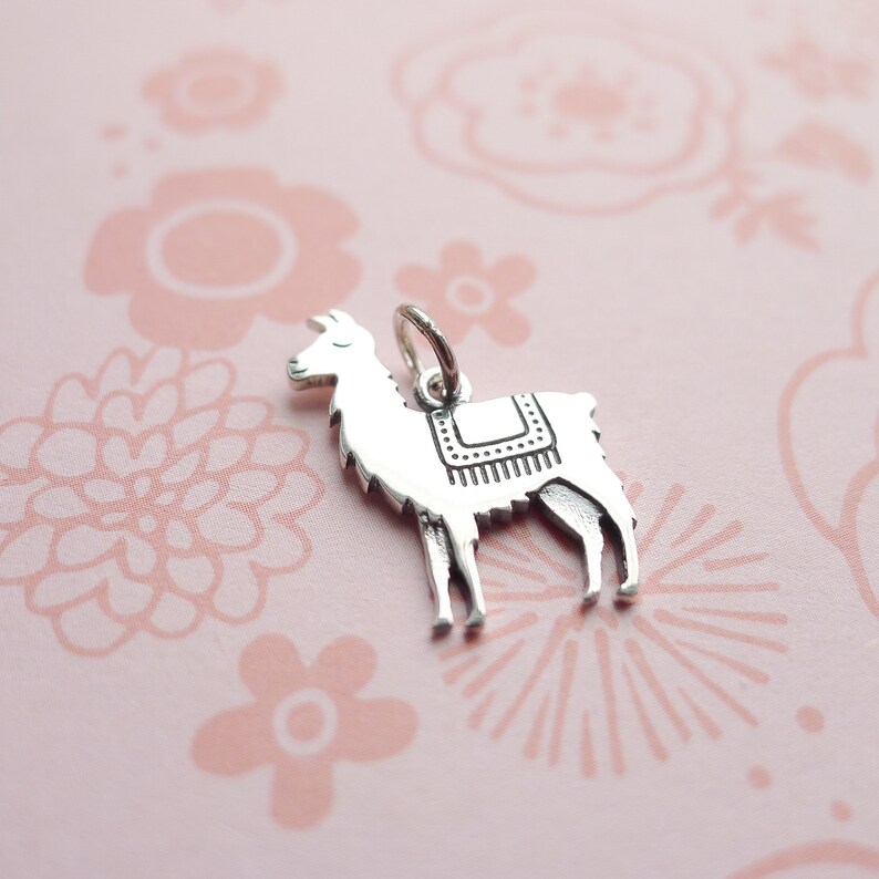 Llama Charm Sterling Silver Cute Animal Pendant CNS6065 | Etsy