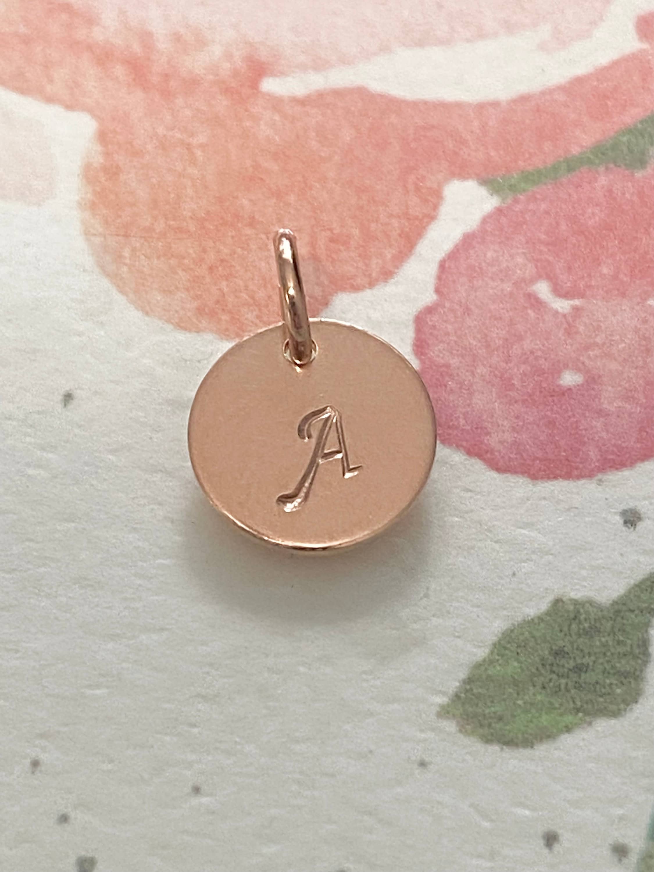 Cursive Initial Charm Tiny Letter Coin for Personalized - Etsy