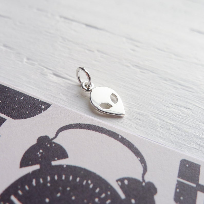 Alien Charm Sterling Silver Tiny Extra Terrestrial Pendant Area 51 ...