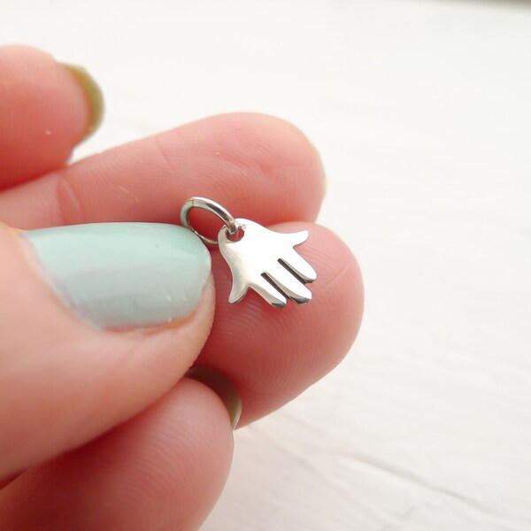 Silver Hand Charm - Etsy