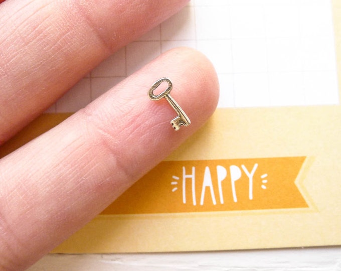 Tiny Sterling Silver Heart Key Charm A1282 Sterling Silver - Etsy