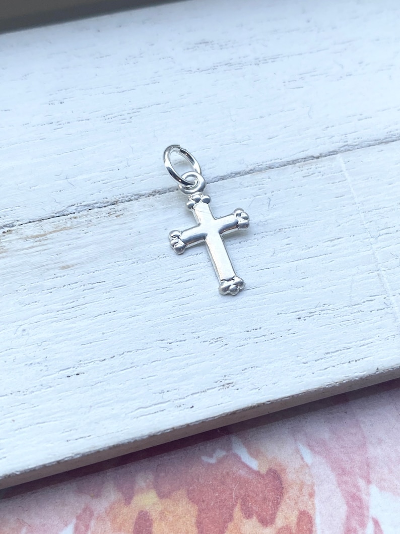 Tiny Silver Cross Charms Fancy Small Sterling Crosses Pendants - Etsy