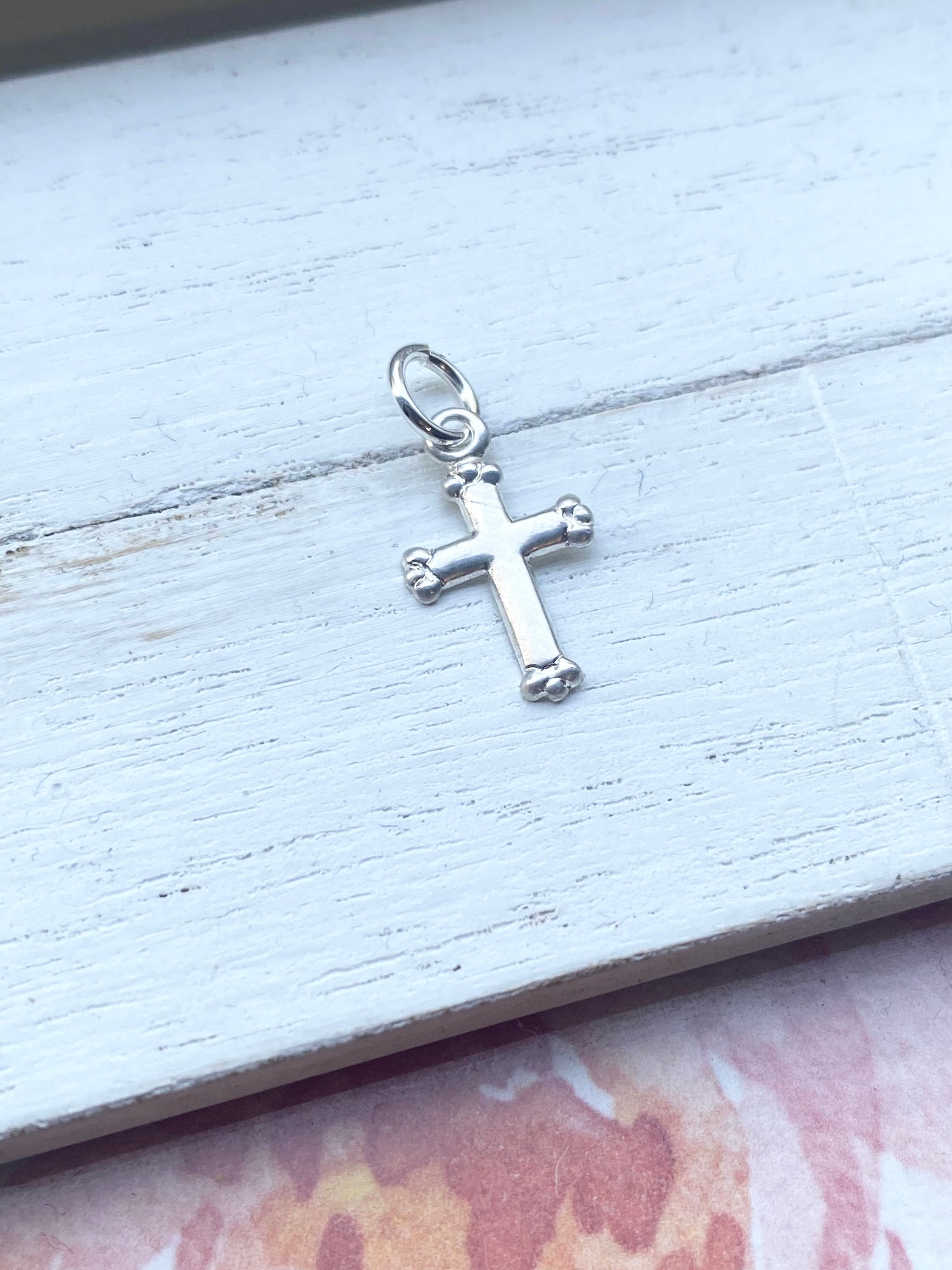 Tiny Silver Cross Charms Fancy Small Sterling Crosses Pendants for ...