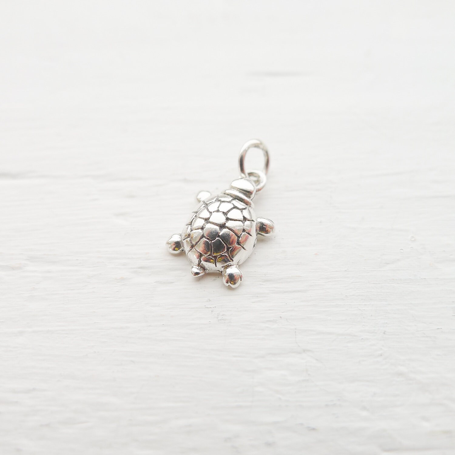 Turtle Charm Sterling Silver Seaturtle Pendant CNA609 - Etsy