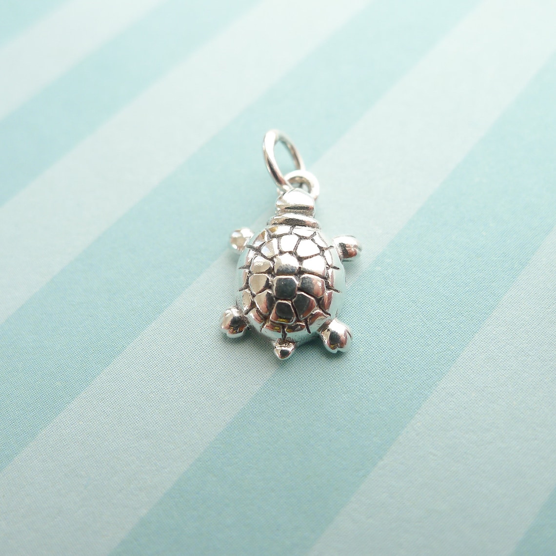 Turtle Charm Sterling Silver Seaturtle Pendant CNA609 - Etsy