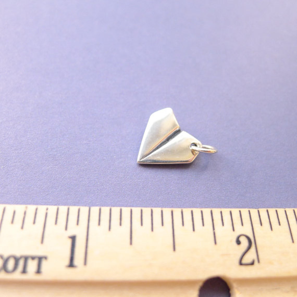 Paper Airplane Charm in Sterling Silver Plane Pendant - Etsy