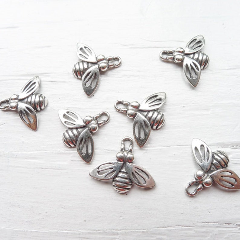Bumble Bee Pendant Honey Bees Charm Sterling Silver Charms - Etsy
