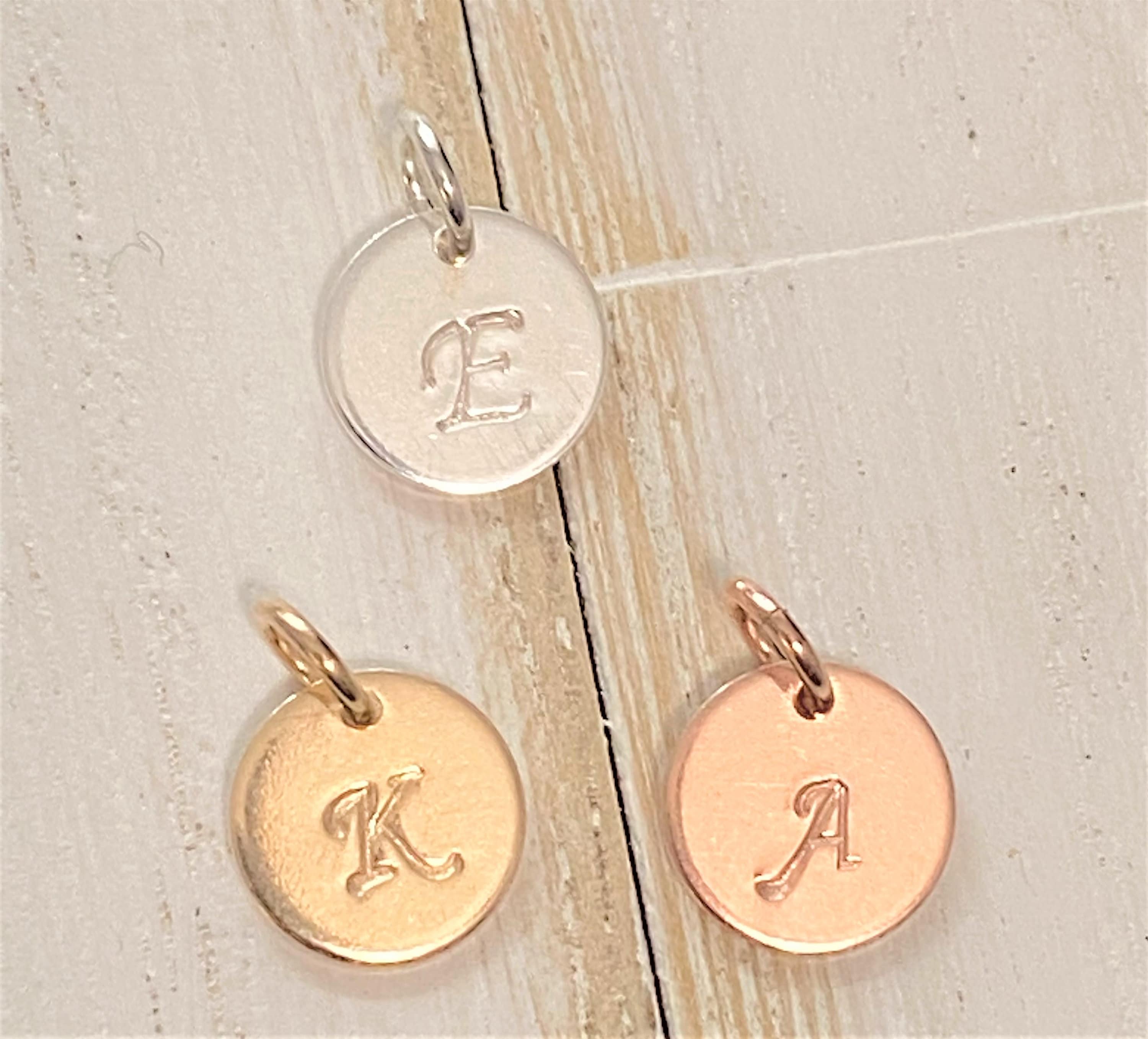 Cursive Initial Charm Tiny Letter Coin for Personalized - Etsy