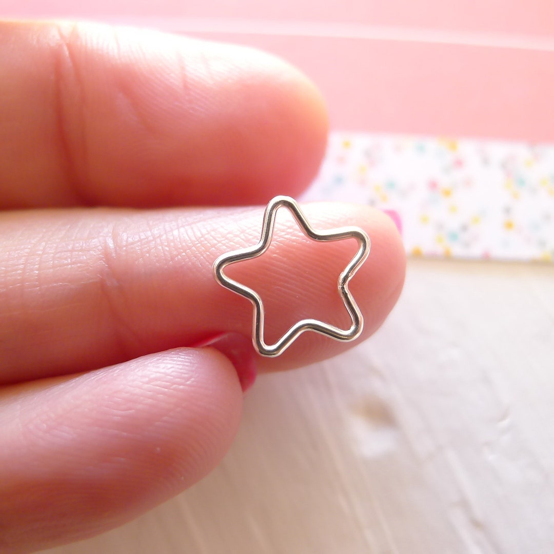 Small Star Wire Link Silver Festoon Sterling Charm Twinkle Celestial ...