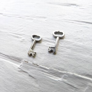 Tiny Key Charm Very Small Sterling Silver Keys for Jewelry Making ...