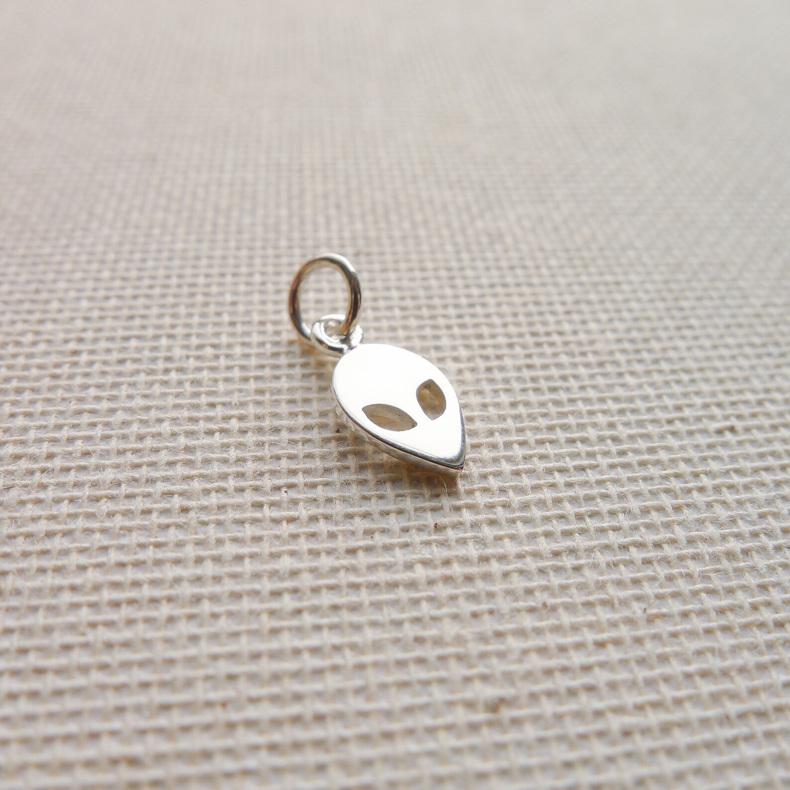 Alien Charm Sterling Silver Tiny Extra Terrestrial Pendant - Etsy
