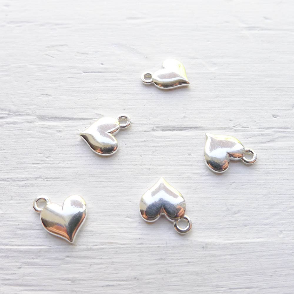 Heart Charm Sterling Silver Heart Pendant for Bracelet | Etsy