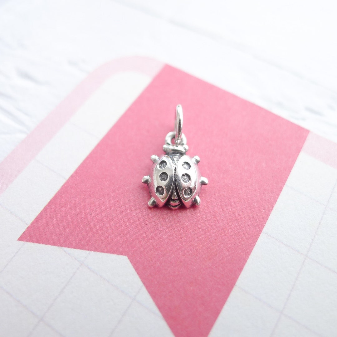 Ladybug Charm Lady Bug Pendant Sterling Silver Cute Jewelry Making ...