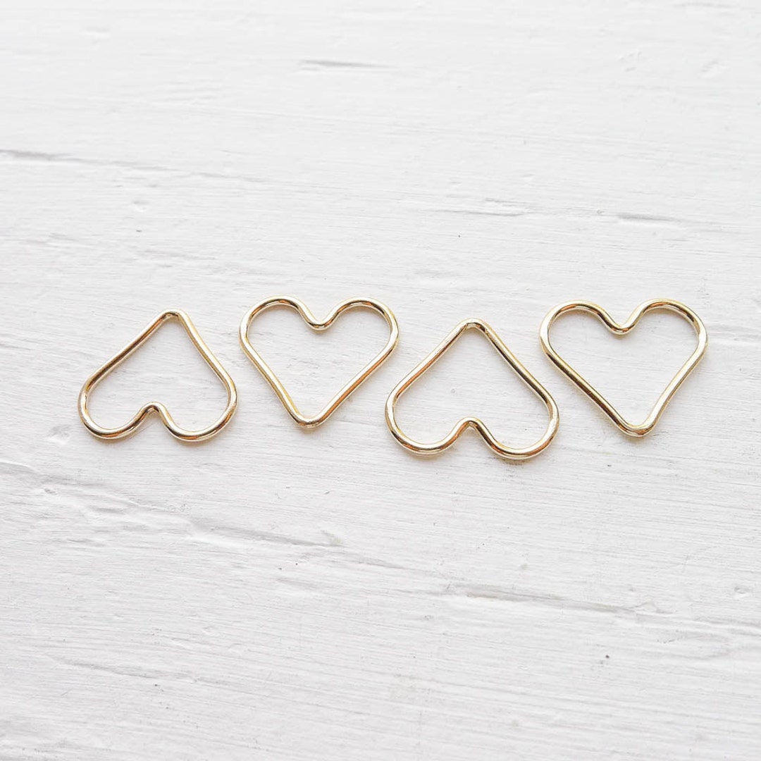 Gold Wire Heart Charm Link Gold Filled Open Heart Pendant (LHGF540) - Etsy