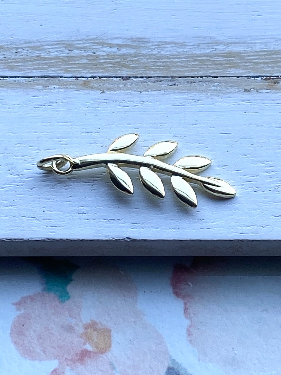 Gold Olive Branch Charm Leaf Tree Branch Fall Inspired Pendant - Etsy