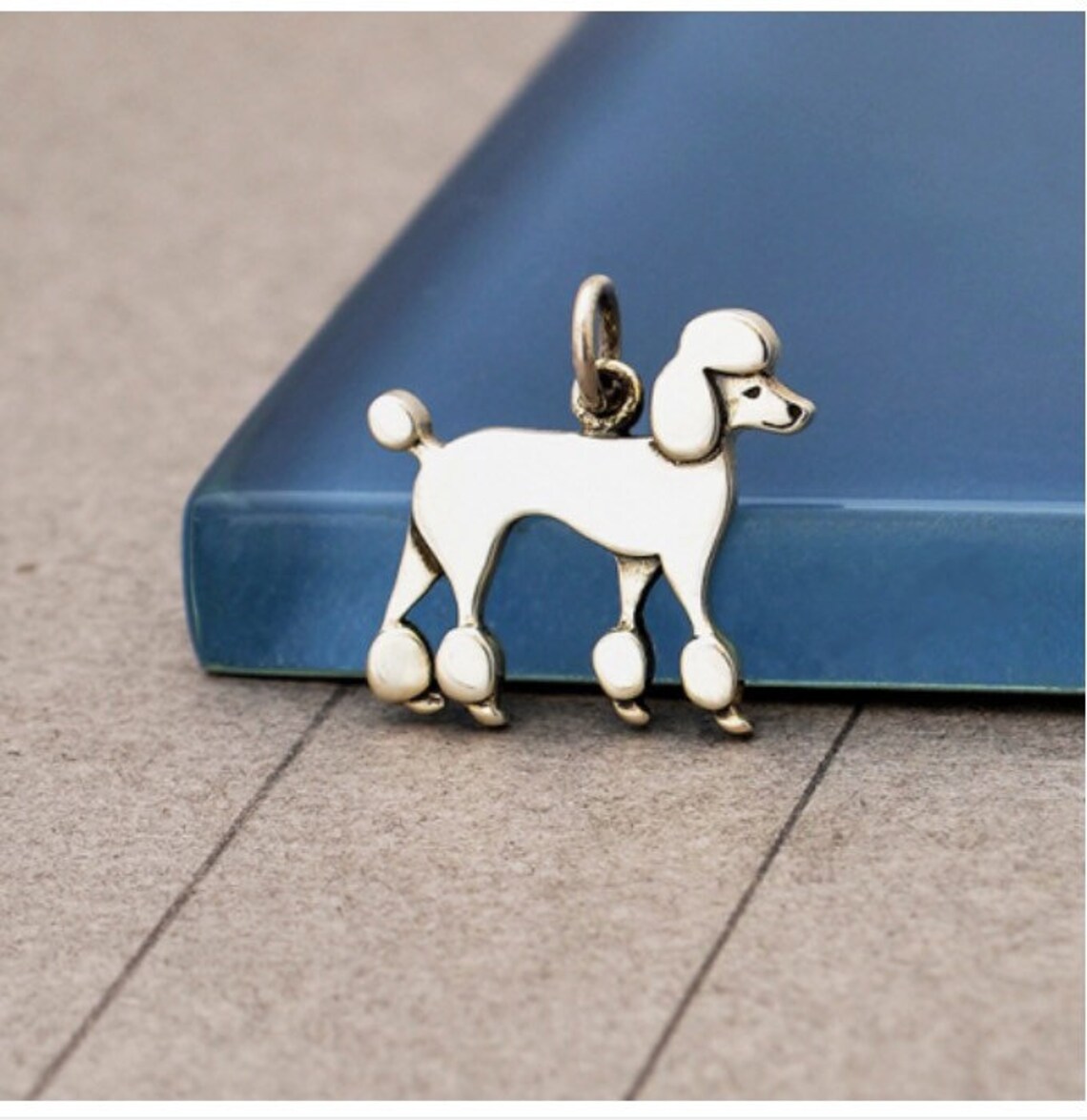 Poodle Charm Sterling Silver Dog Pendant for Necklace or Bracelets Cute ...