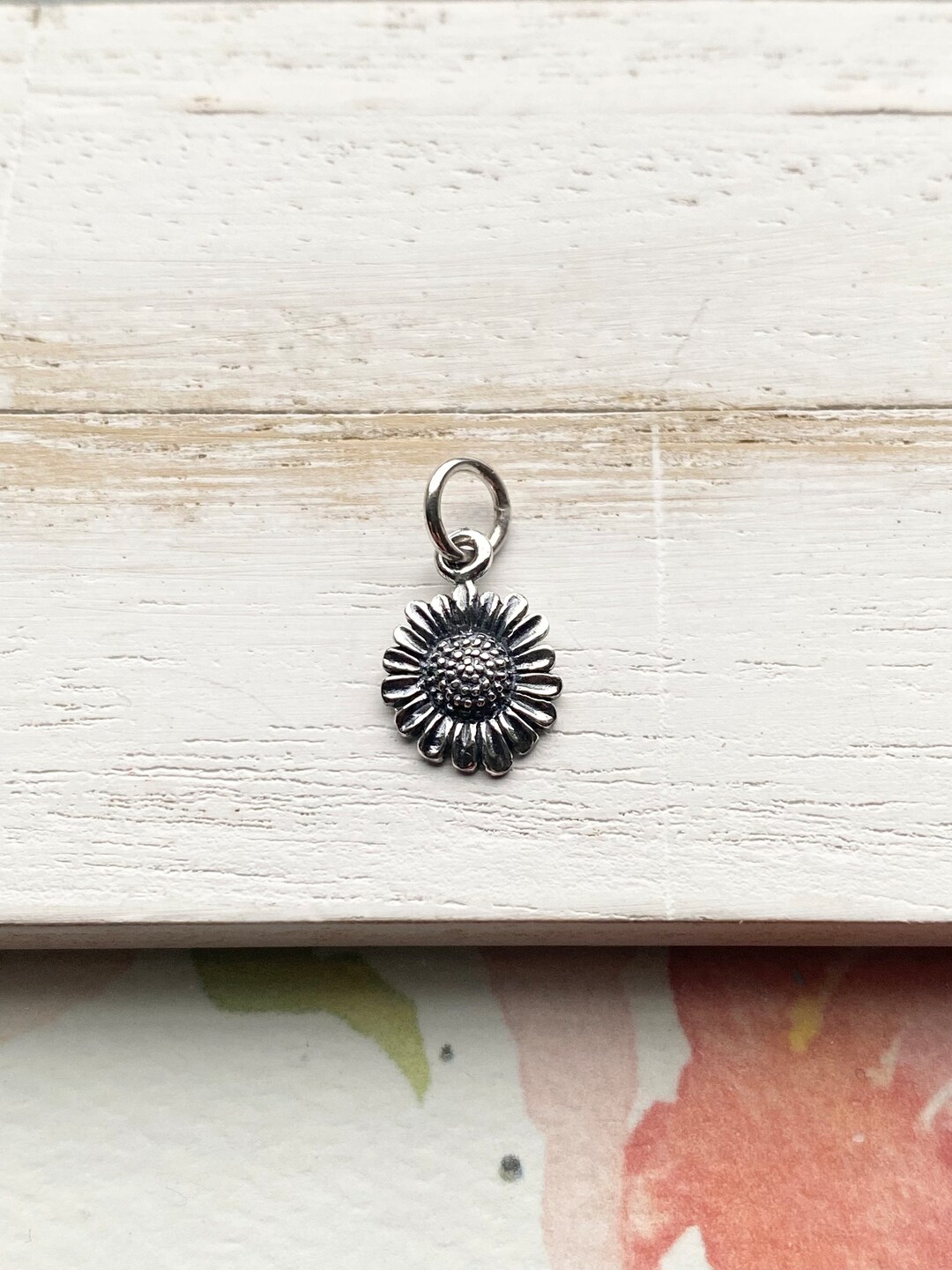 Tiny Daisy Charm Sterling Silver Flower Dangle Pendant Peace Love ...