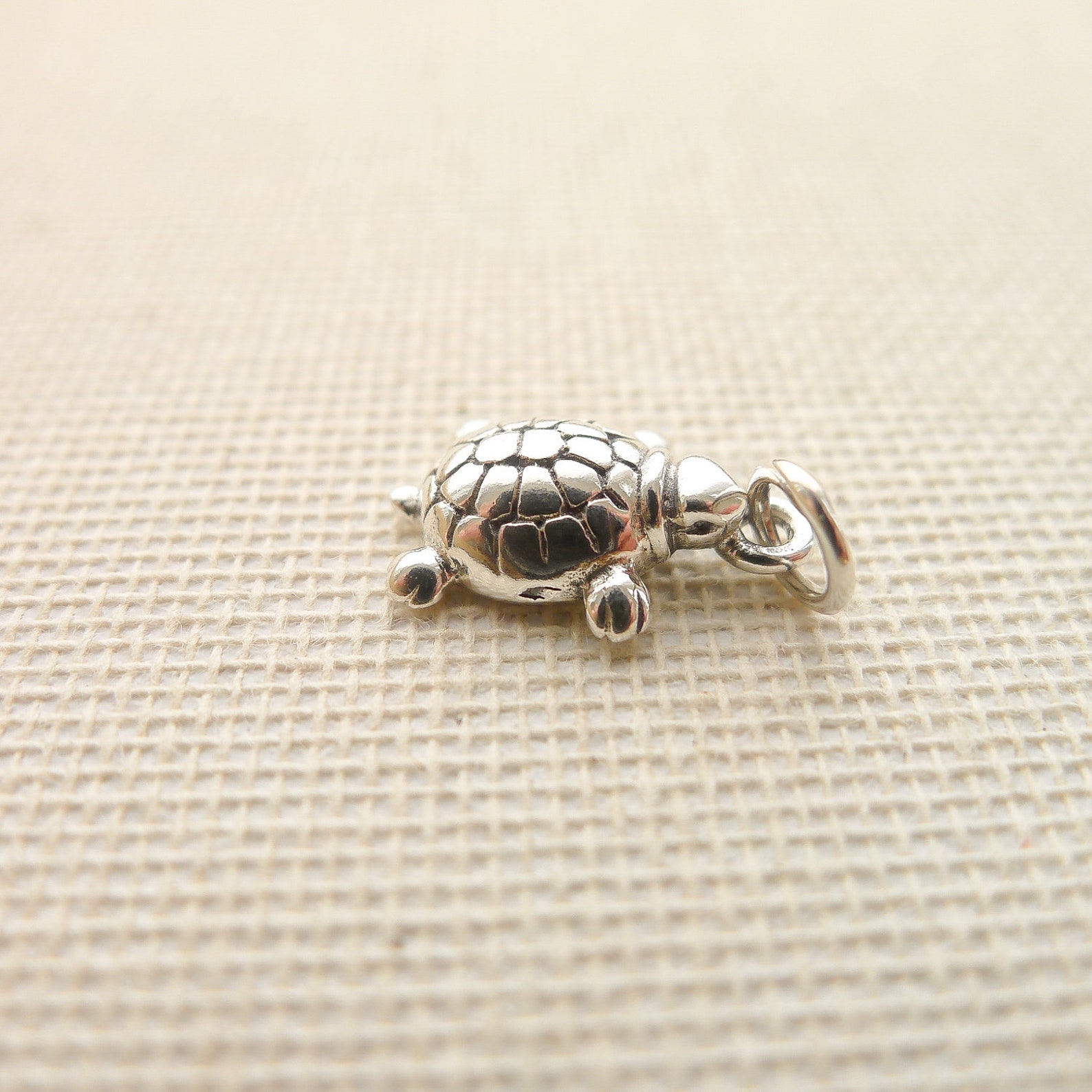 Turtle Charm Sterling Silver Seaturtle Pendant CNA609 - Etsy