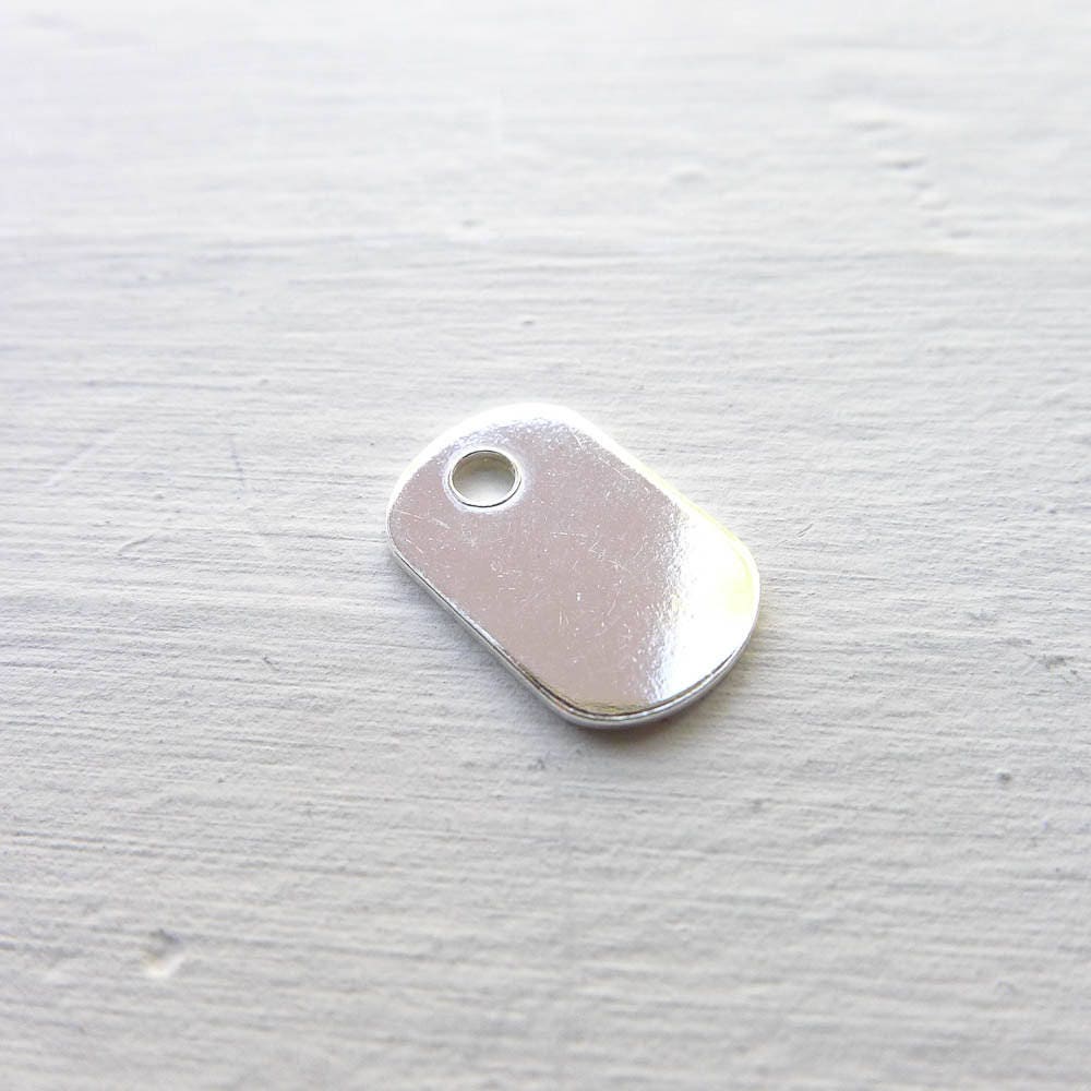 Mini Dog Tag Blanks Sterling Silver Little Oval Charms for Stamping ...