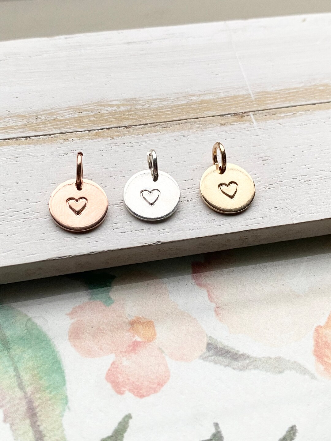 Heart Outline Charms Medallion Pendants Sterling Rose Gold Filled ...
