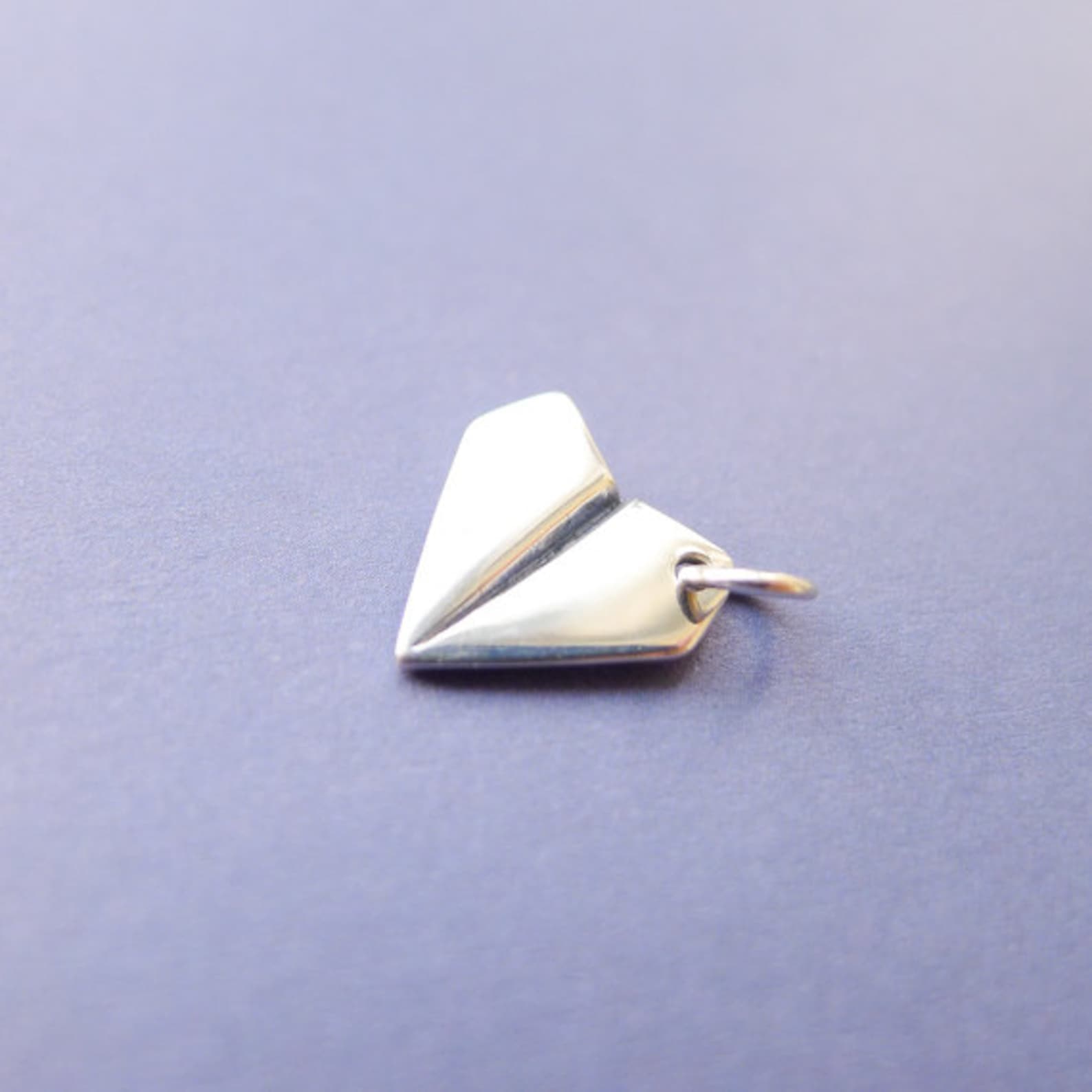 Paper Airplane Charm in Sterling Silver Plane Pendant - Etsy