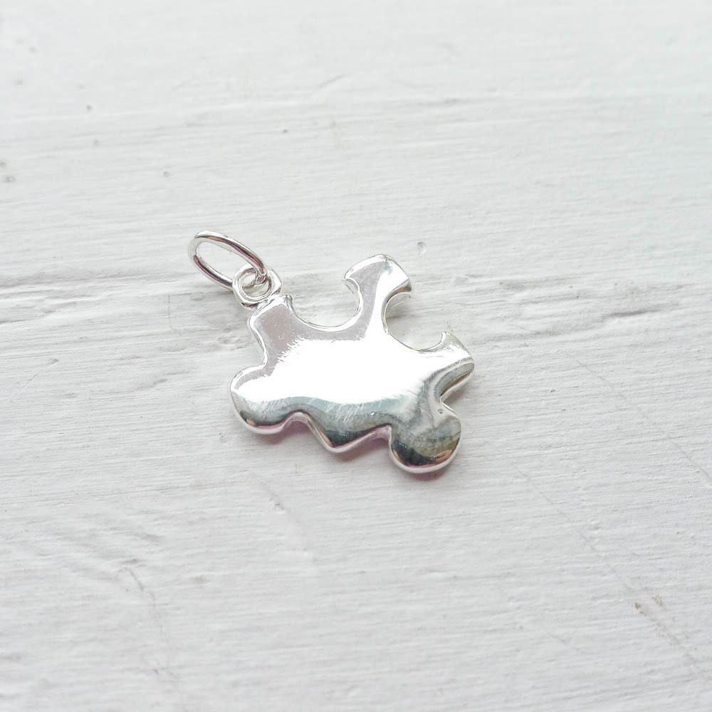 Puzzle Piece Charm Sterling Silver Jigsaw Puzzle Pendant | Etsy