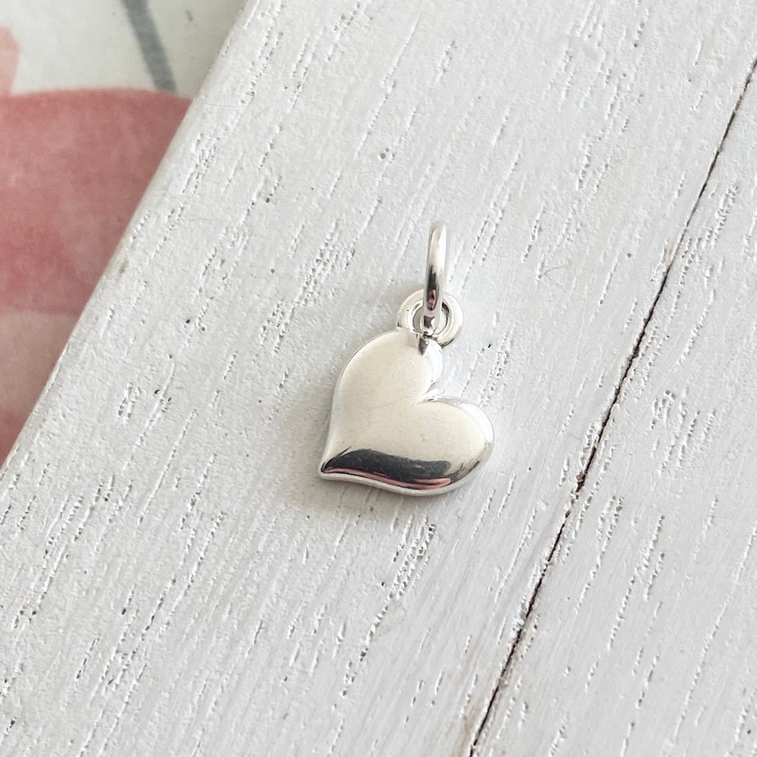 Heart Charm Sterling Silver Heart Pendant for Bracelet Earrings or ...
