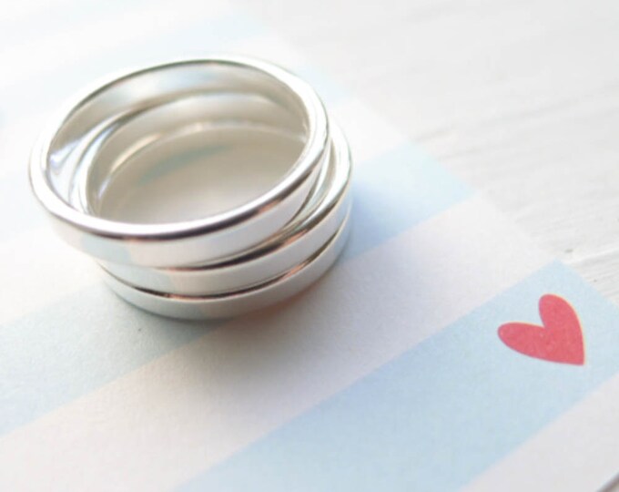 Plain Sterling Silver Rings for Stamping 3mm Finger Ring Size 7 Seven ...