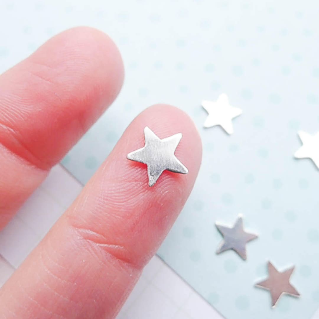Tiny Silver Star Blanks Really Small Sterling Rivet Accents for ...