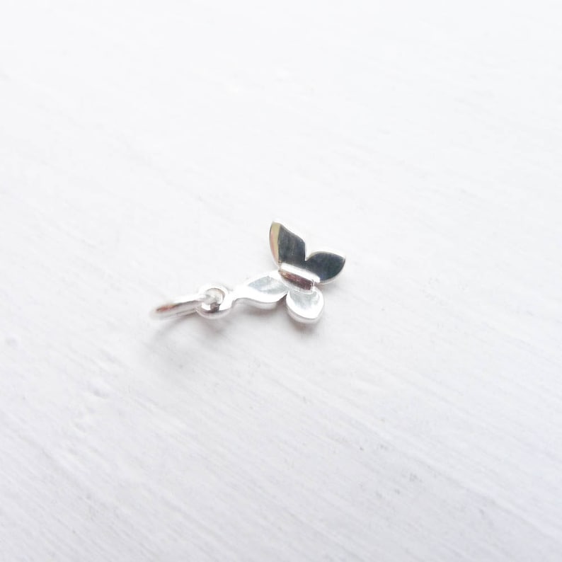 Tiny Butterfly Charm Sterling Silver Butter Fly Pendant for - Etsy