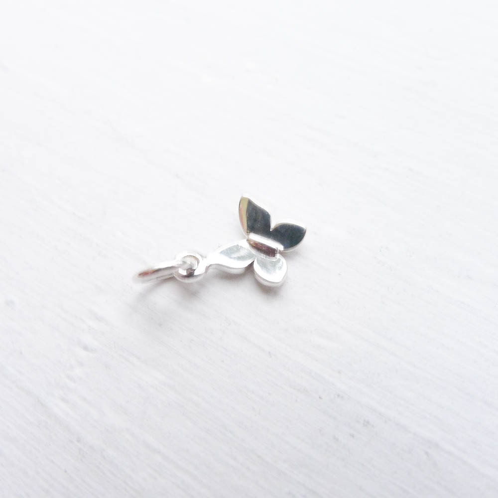 Tiny Butterfly Charm Sterling Silver Butter Fly Pendant for - Etsy
