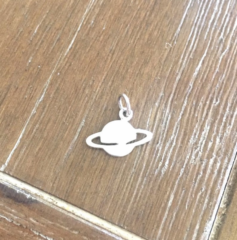 Saturn Charm Sterling Silver Planet Pendant Outter Space | Etsy