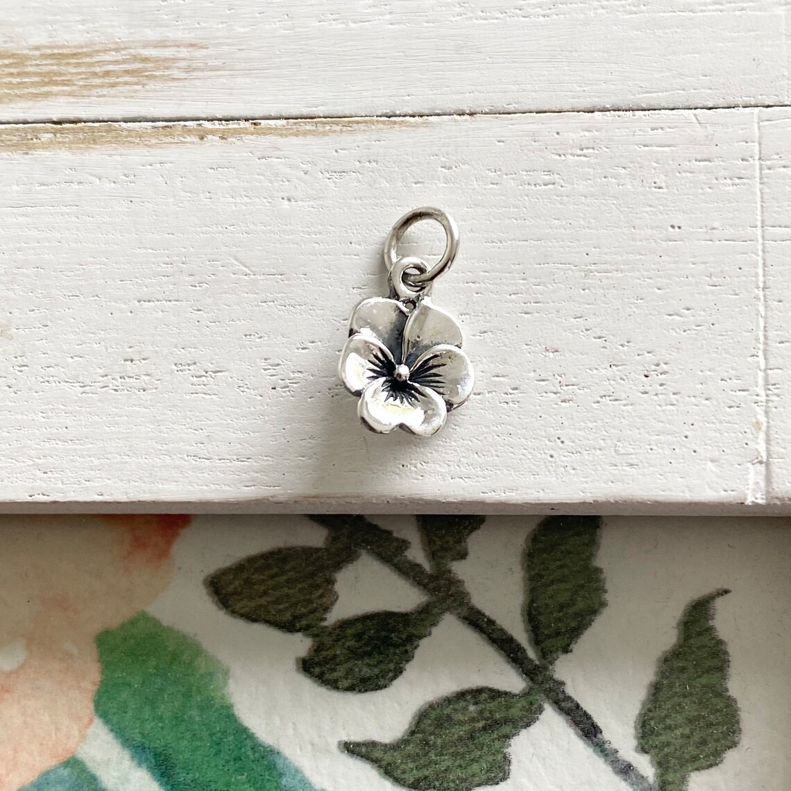 Pansy Charm Sterling Silver Flower Pendant Spring (CNA6556) - Etsy