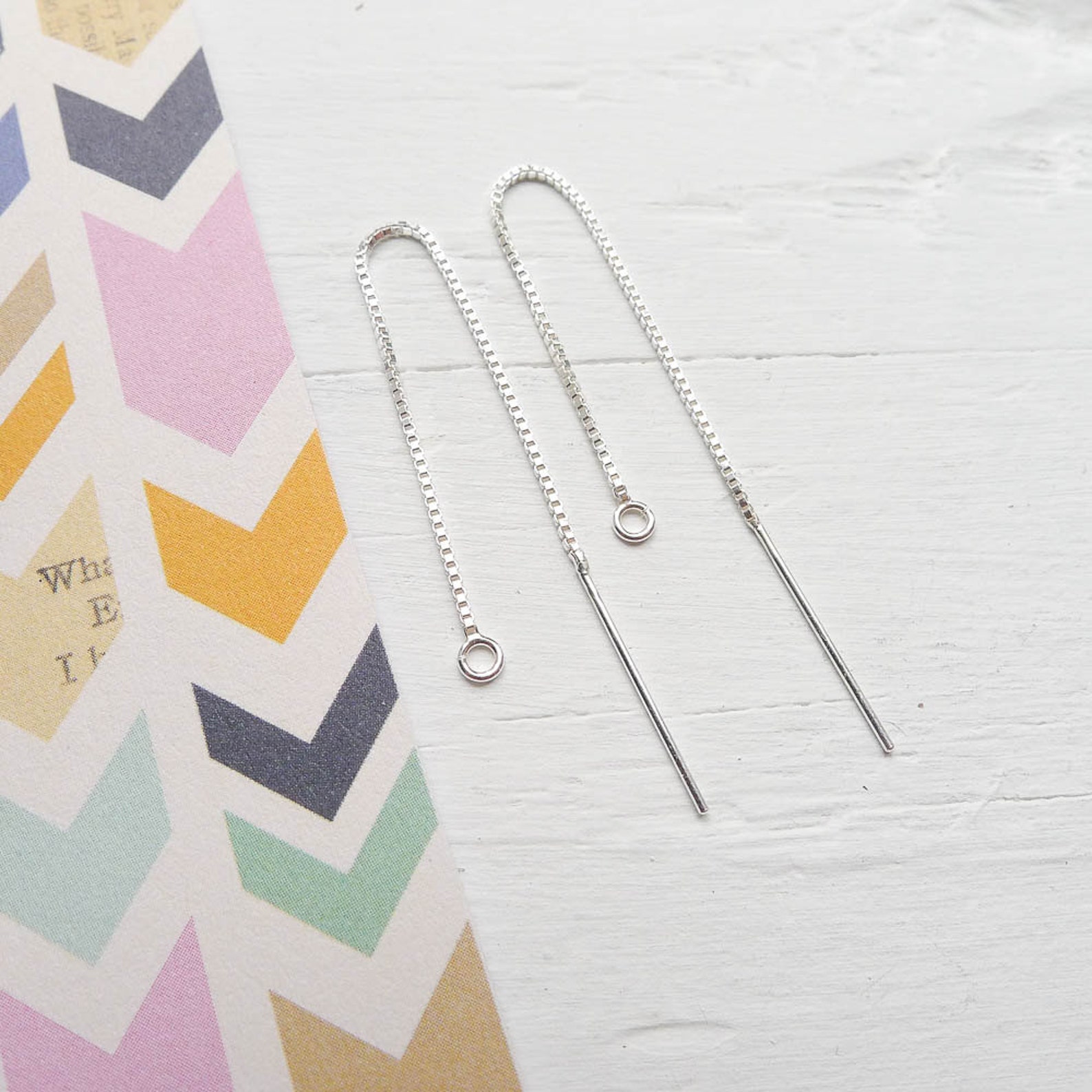 Sterling Silver Thread Earrings Threader Earwires Earring Findings Ear ...