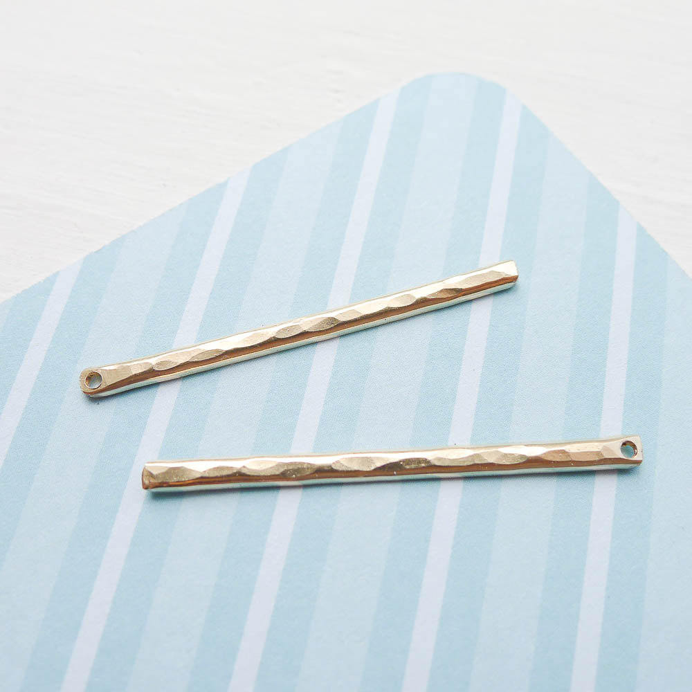 Gold Filled Hammered Sticks Handmade Jewelry Component for | Etsy