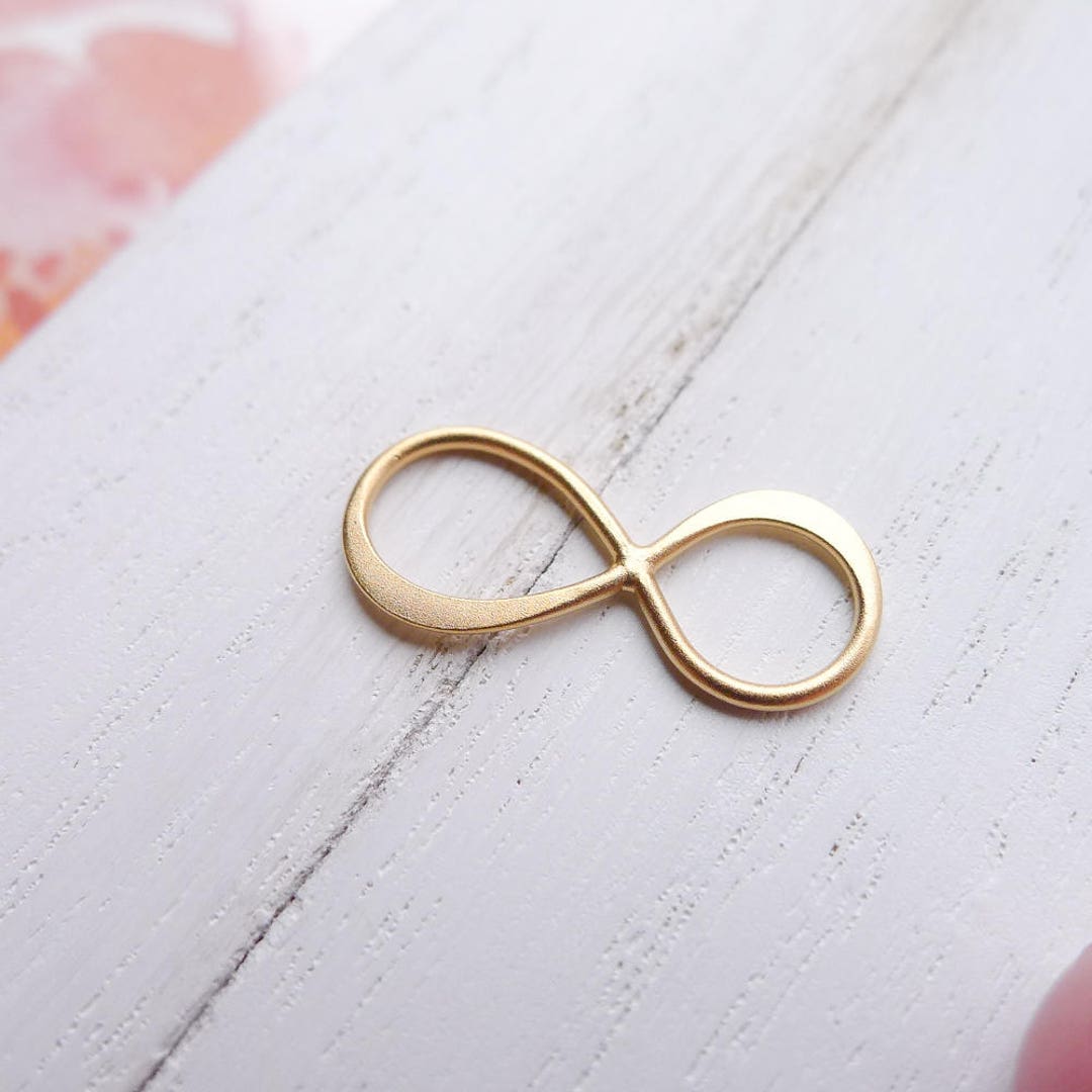 Gold Infinity Links Vermeil Figure Eight Charms Matte Finish Larger ...