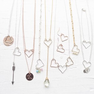 Gold Wire Heart Charm Link Gold Filled Open Heart Pendant (LHGF540) - Etsy