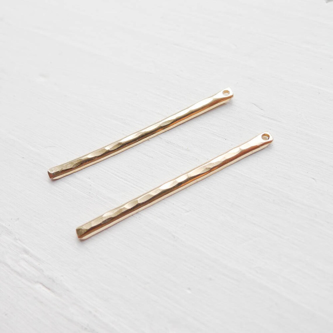 Gold Filled Hammered Sticks Handmade Jewelry Component for Earrings or ...